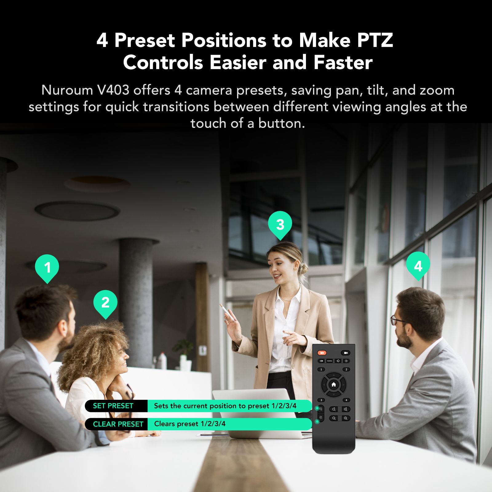 NUROUM | V403 - PTZ Video Conference Camera & Remote Control